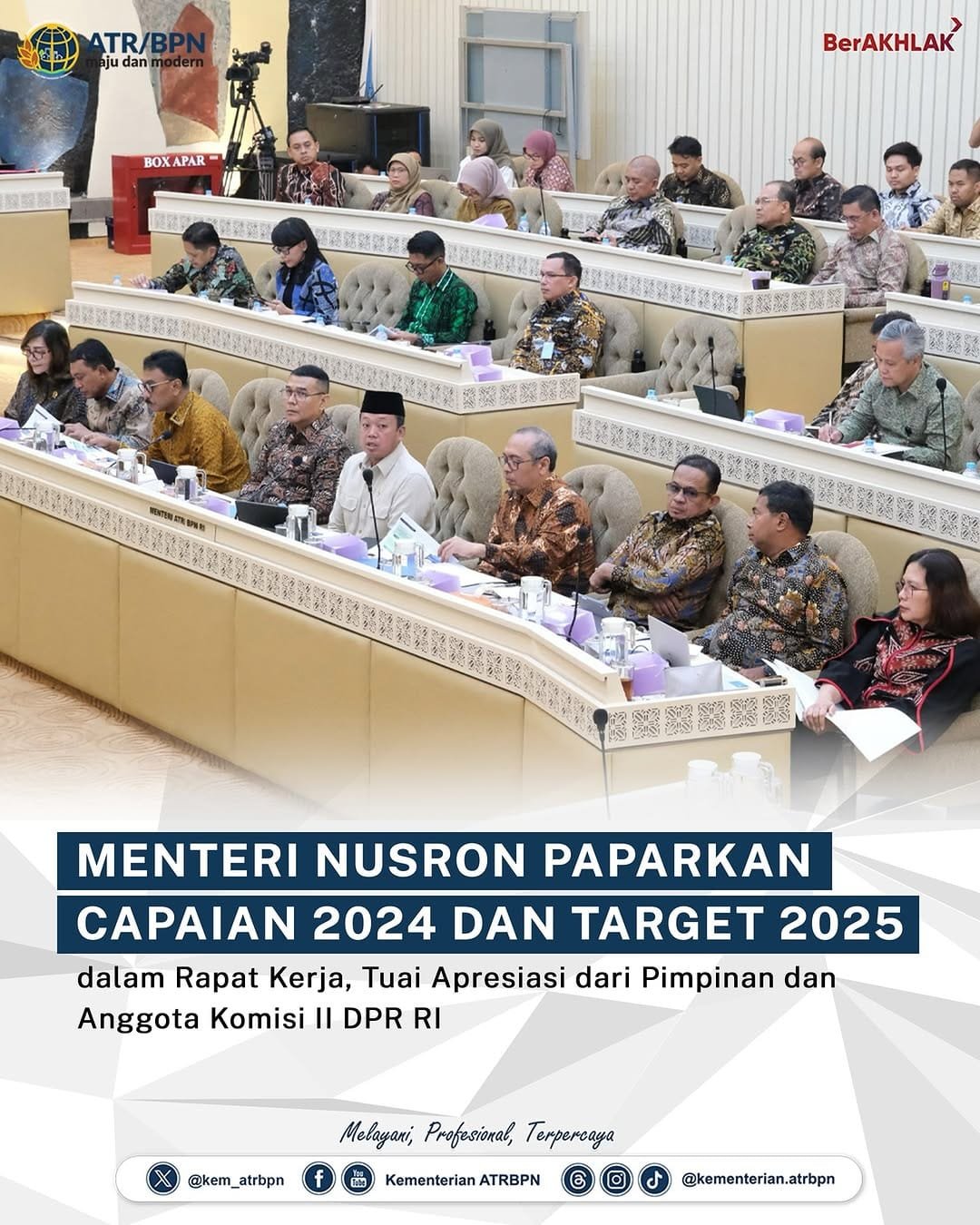 Menteri Nusron Paparkan Capaian 2024 dan Target 2025 dalam Rapat Kerja ...